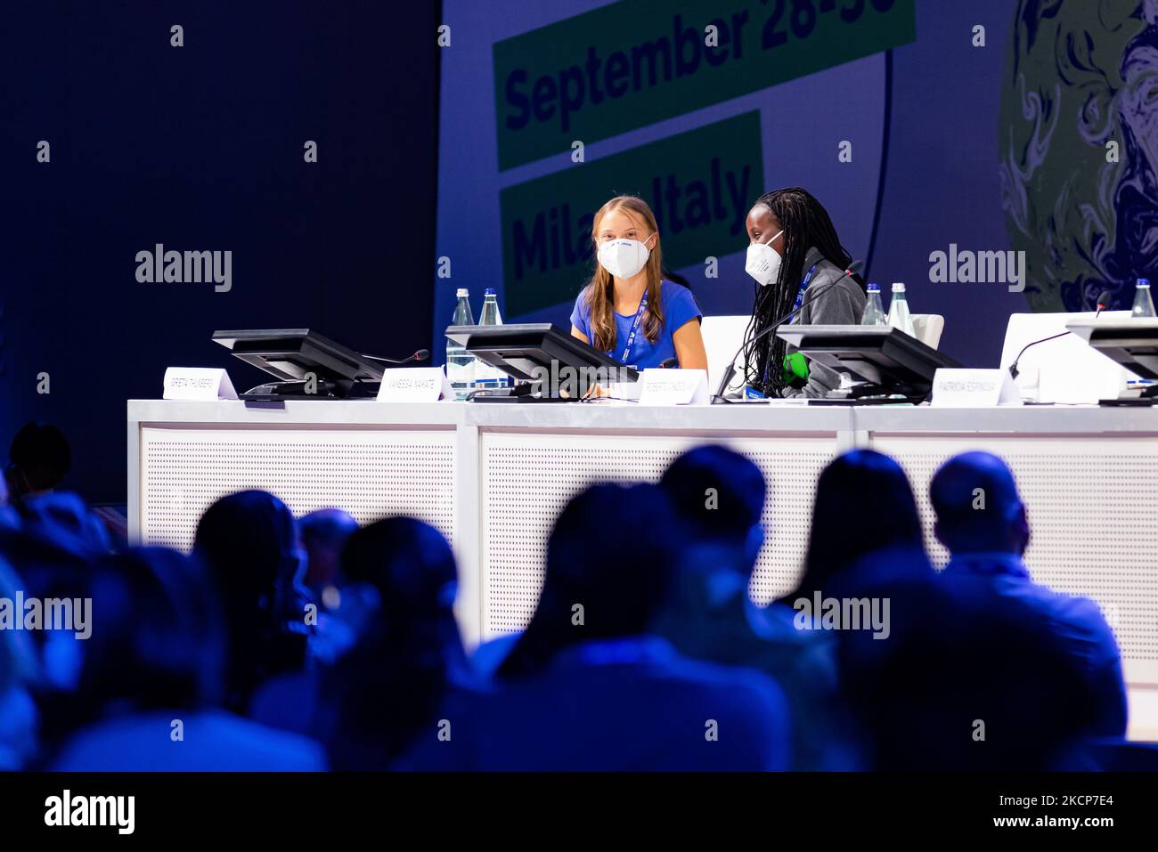 Swedish climate activist Greta Thunberg and Vanessa Nakate attends the ...