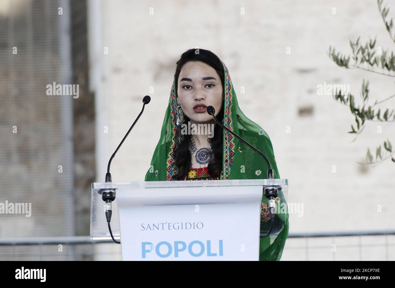 Afghan refugee Sabera Ahmadi at the end of a Prayer and Meeting for ...