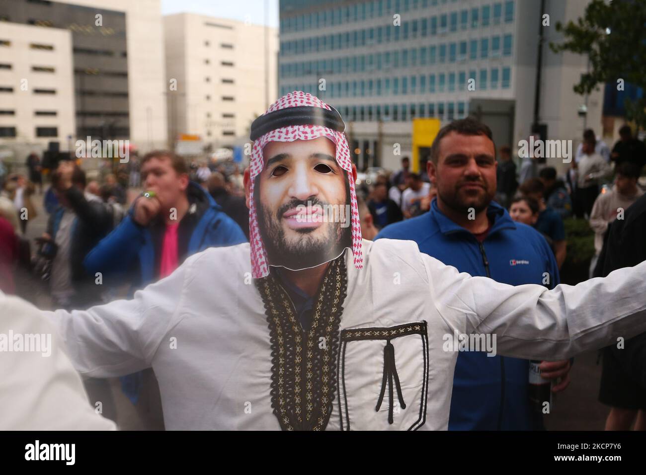 A Newcastle Fan dressed as Crown Prince Mohammad Bin Salman Scenes at ...