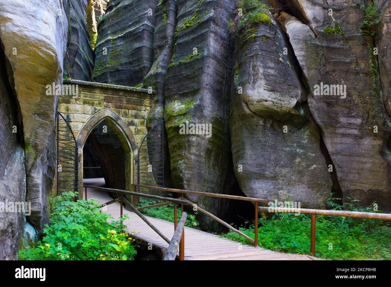 Path among in Adrspach - Teplice Rocks in Czech Republic Stock Photo ...
