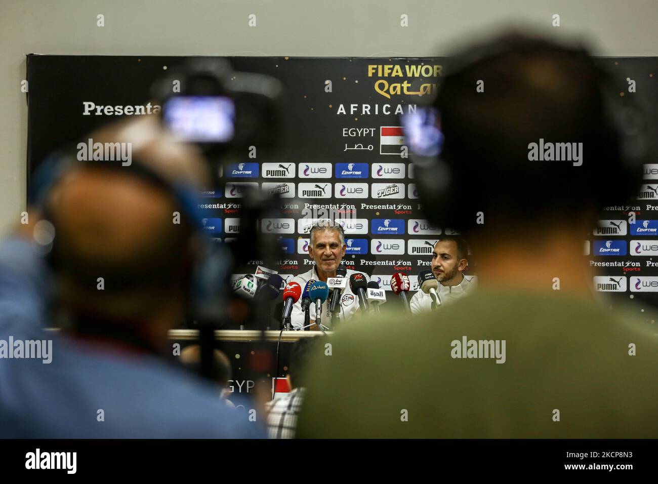 The press conference of the coach of the Egyptian national team, Carlos ...