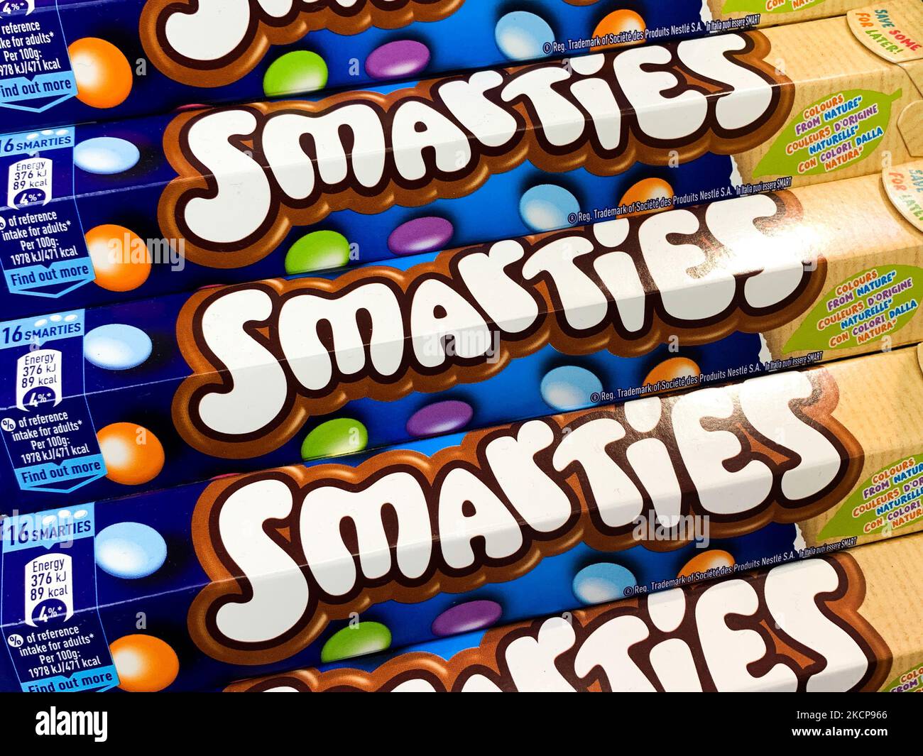 Smarties candies are seen in the shop in Milan, Italy on October 6 ...