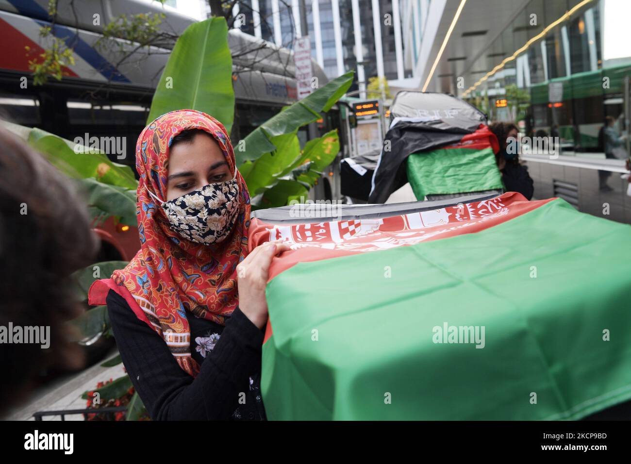 Afghan demonstrators from Justice for Muslims collective protest ...