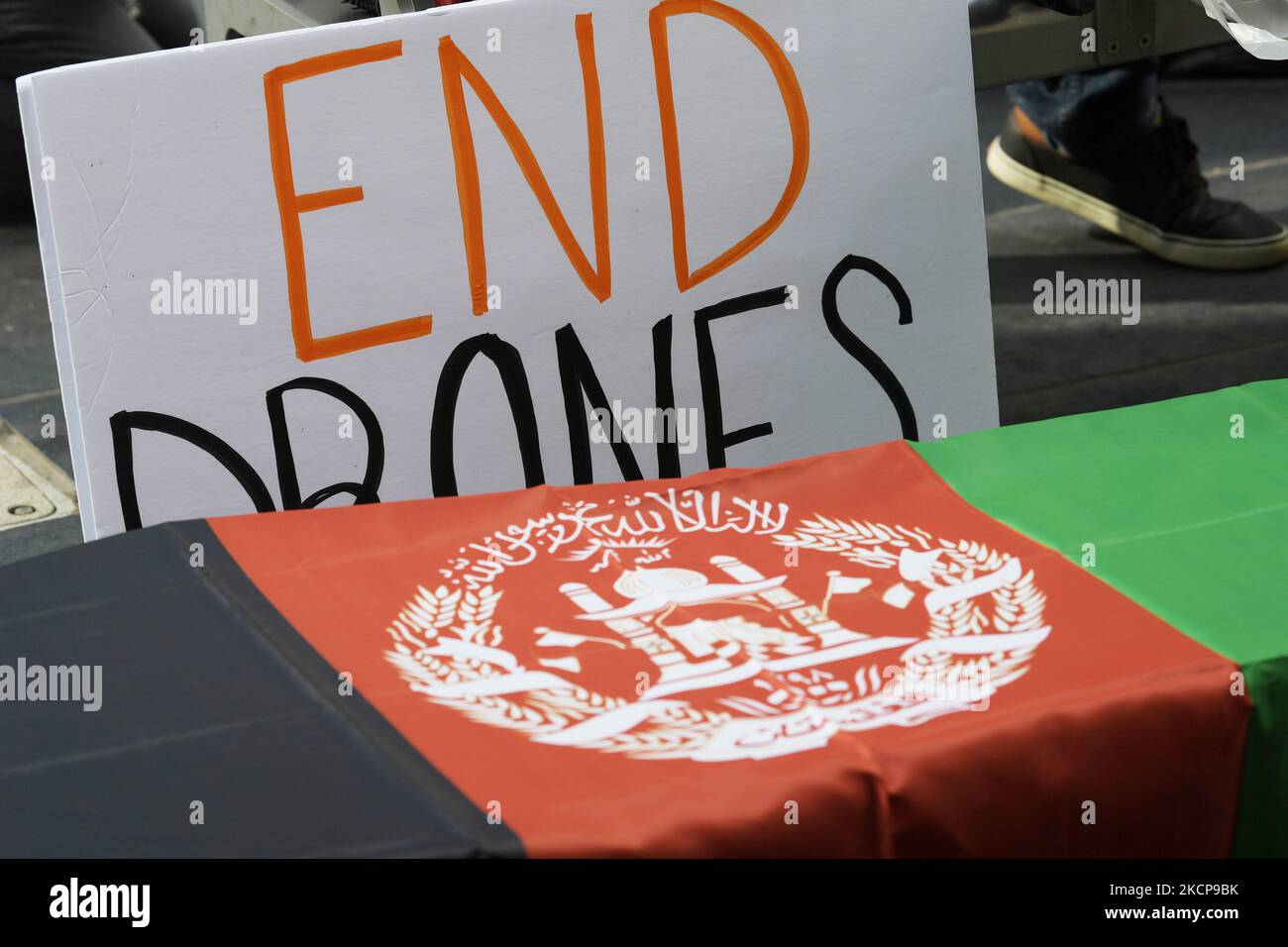 Afghan demonstrators from Justice for Muslims collective protest ...