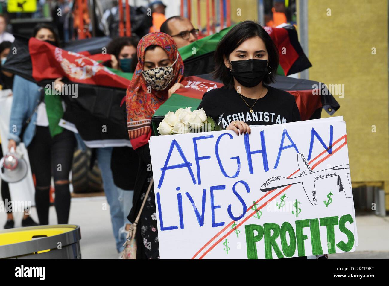 Afghan demonstrators from Justice for Muslims collective protest ...