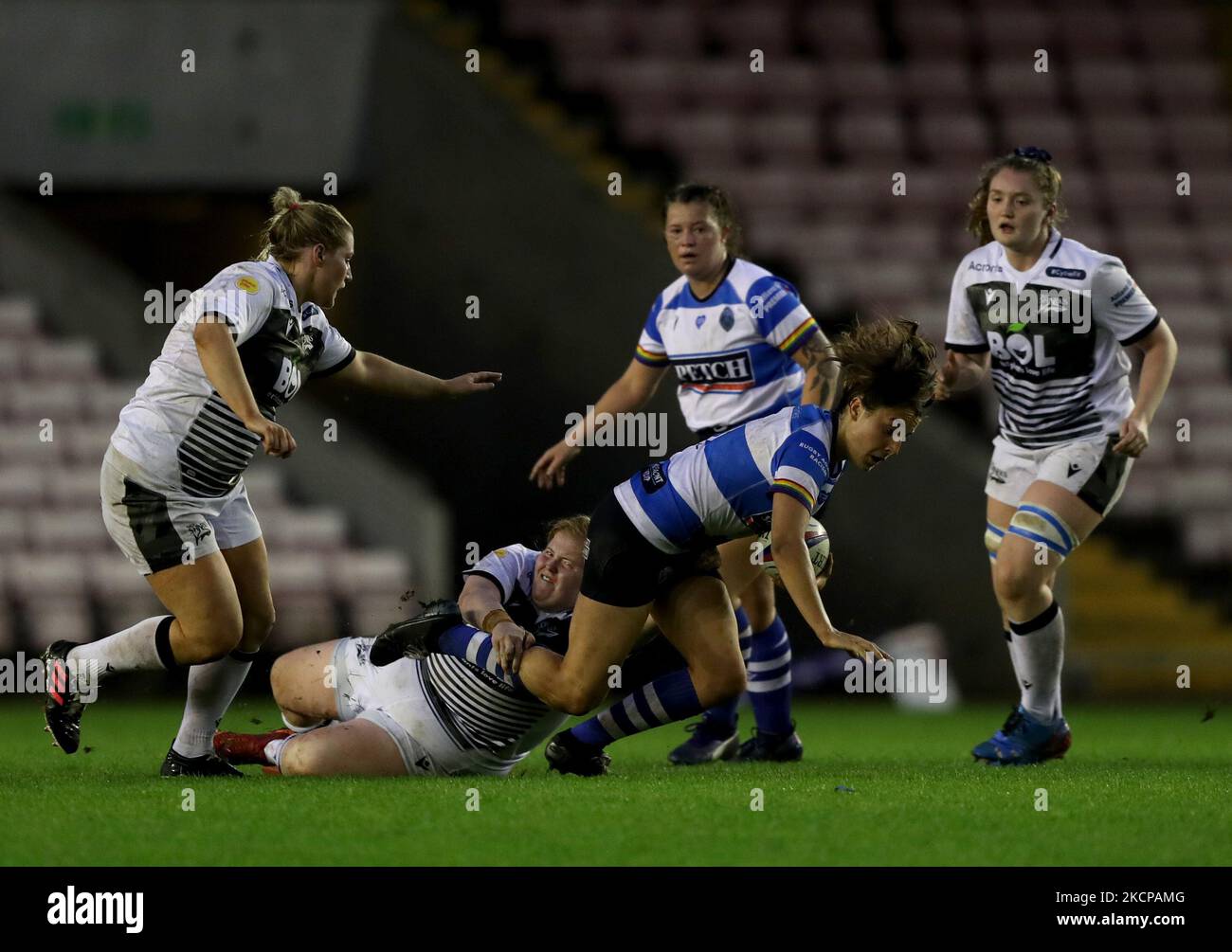 Maelle Picut of Darlington Mowden Park Sharks and Leah Lyons of Sale ...