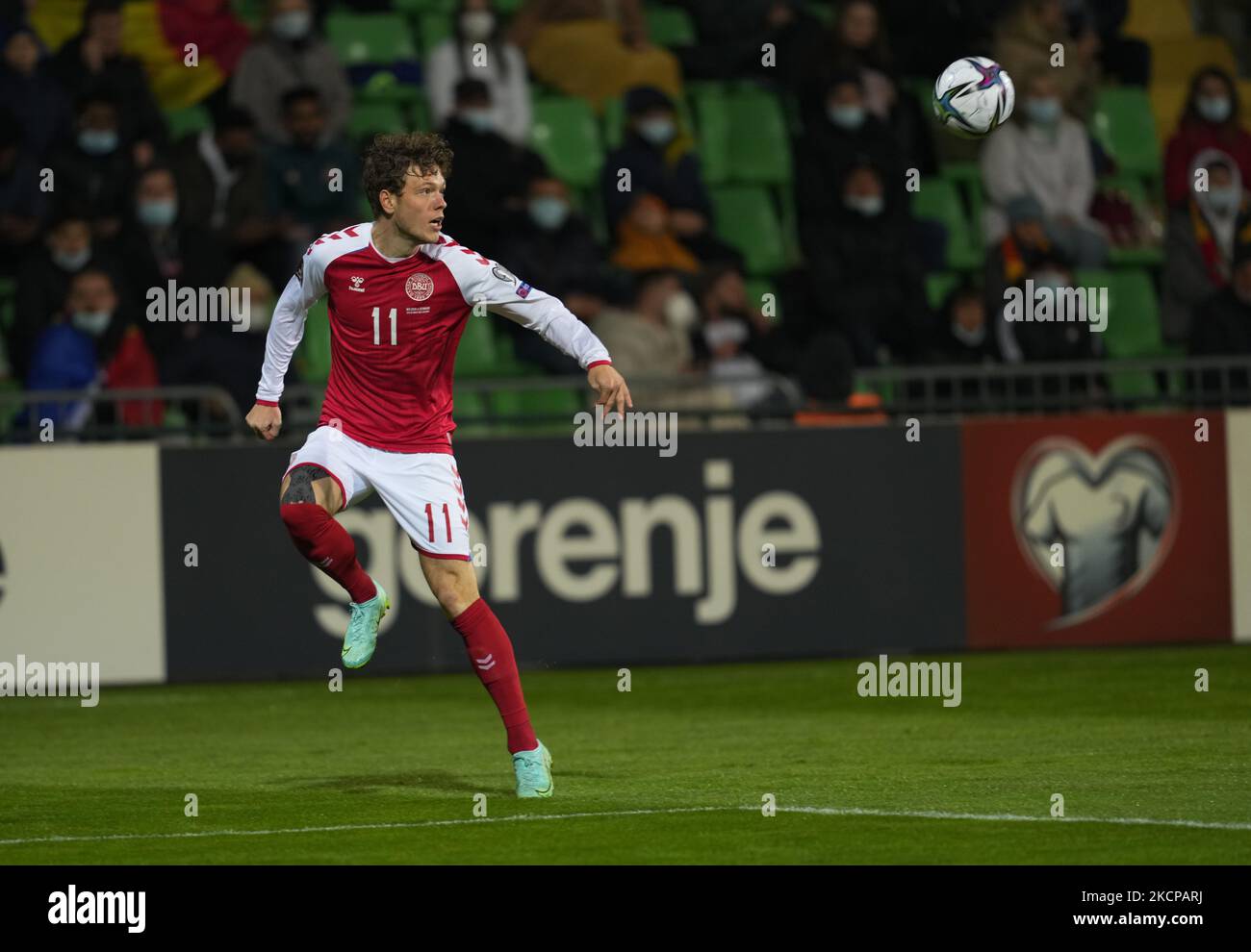 Andreas Skov Olsen of Denmark during Moldova against Denmark, World Cup ...