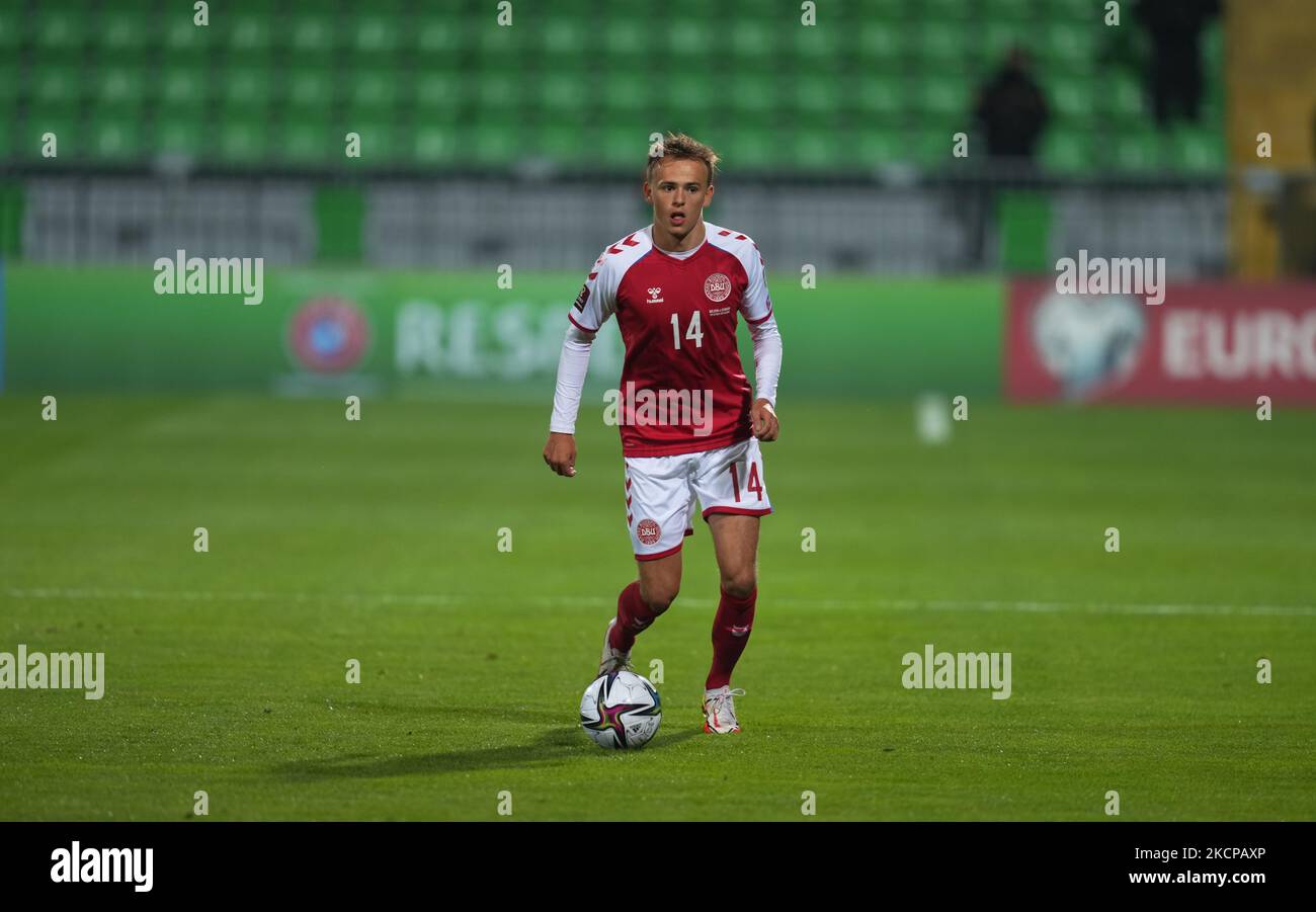 Mikkel Damsgaard of Denmark during Moldova against Denmark, World Cup ...