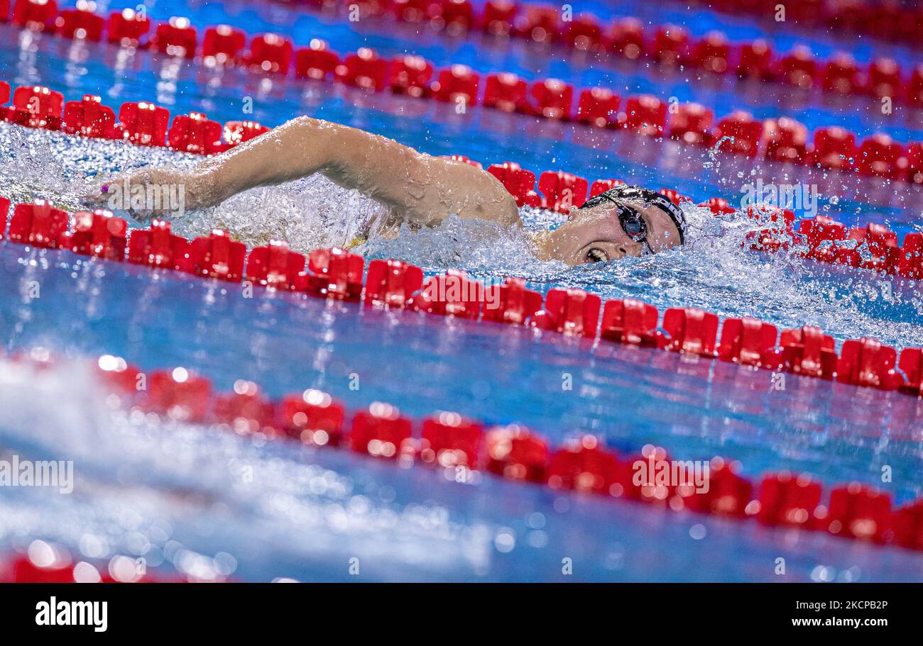 Hayden Miller of USA competes in the Women's 800m freestyle on the FINA ...