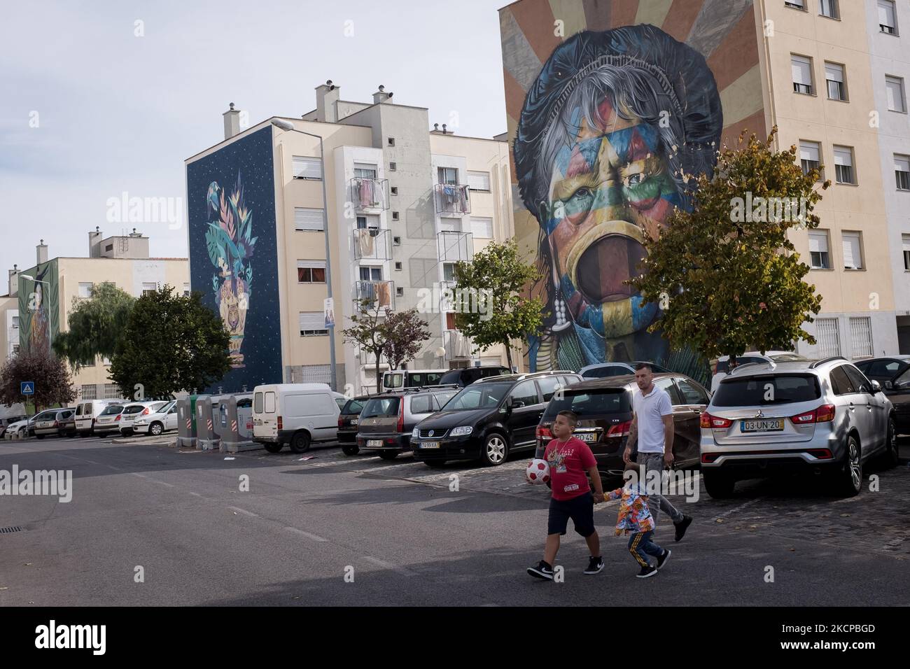 A general view of Marvila art neighborhood in Lisbon, Portugal on ...