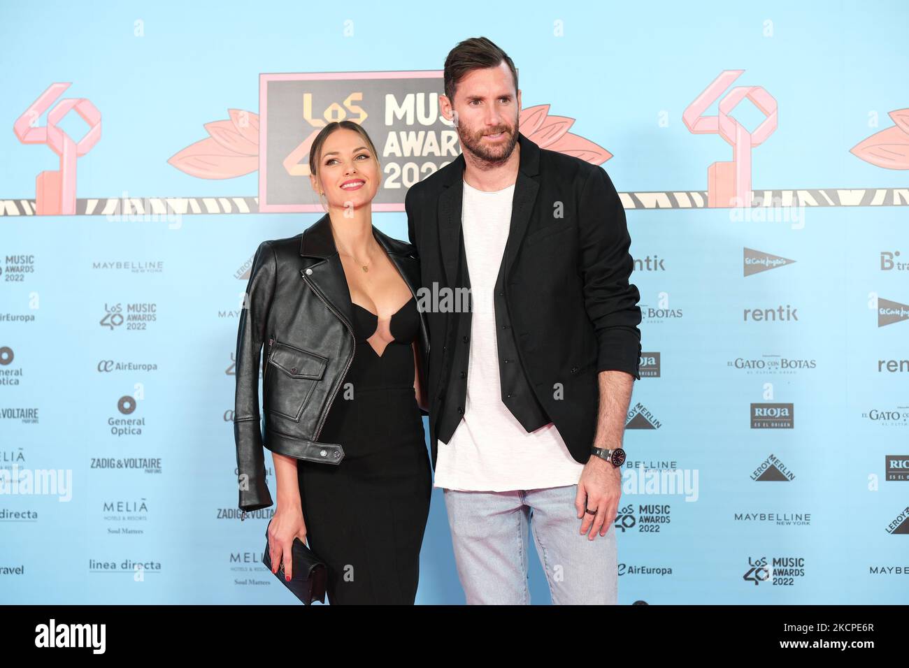 Helen Lindes and Rudy Fernandez attend the red carpet for the LOS40 ...