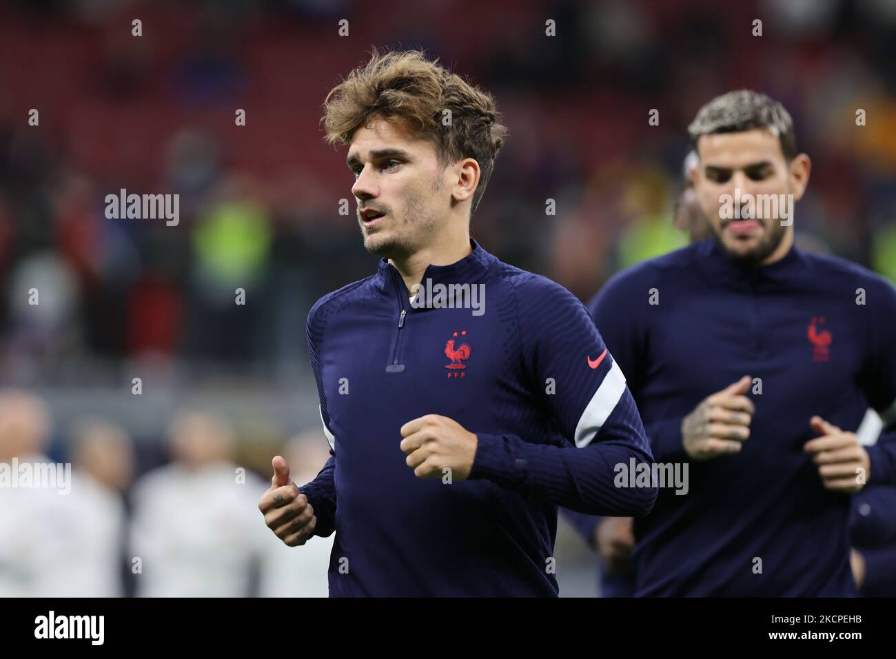 Antoine Griezmann of France warms up during the UEFA Nations League ...