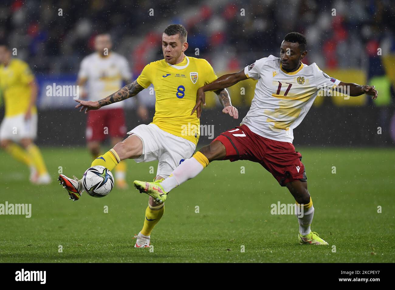 Alexandru Cicaldau and Solomon Udo during the FIFA World Cup Qatar 2022 ...