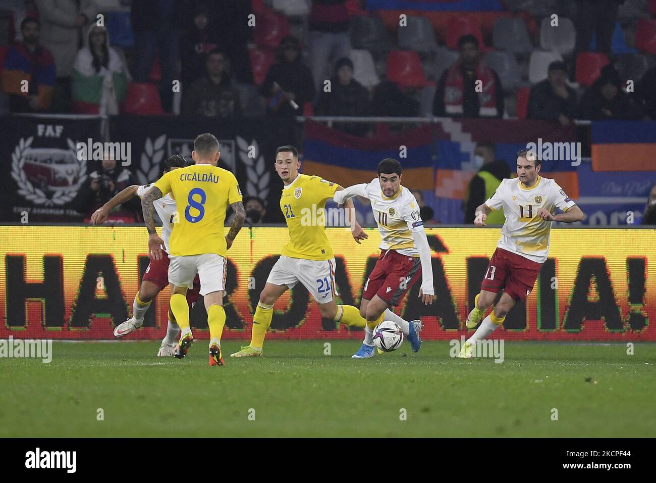 Erik Vardanyan and Olimpiu Morutan during the FIFA World Cup Qatar 2022 qualification Group J ...