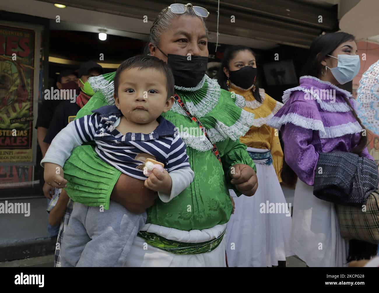 Women from the Otomí community who have occupied the premises of the ...