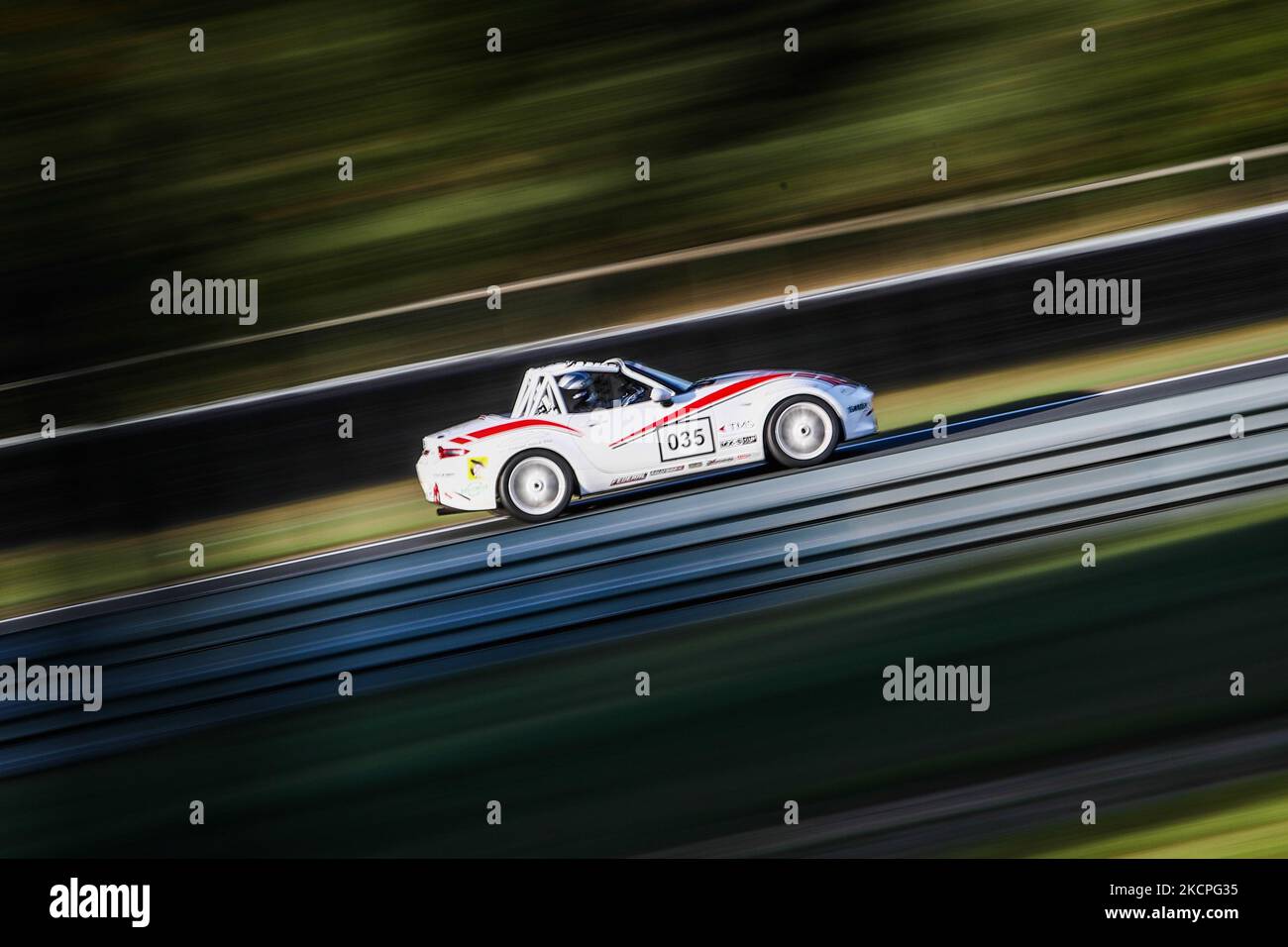 Marcin Fedder driving the Mazda MX-5 during the Polish Car Racing ...