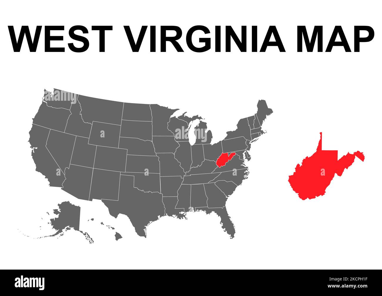 West Virginia map shape, united states of america. Flat concept icon ...