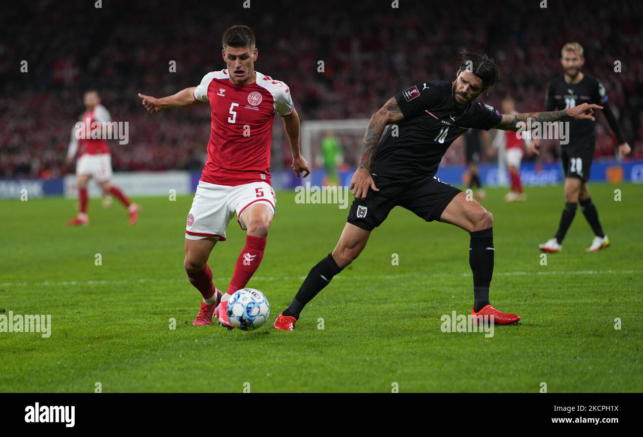 Joakim Maehle of Denmark during Denmark against Austria, World Cup ...