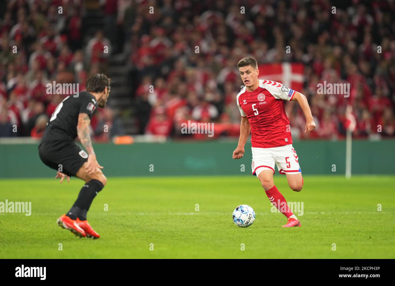 Joakim Maehle of Denmark during Denmark against Austria, World Cup ...
