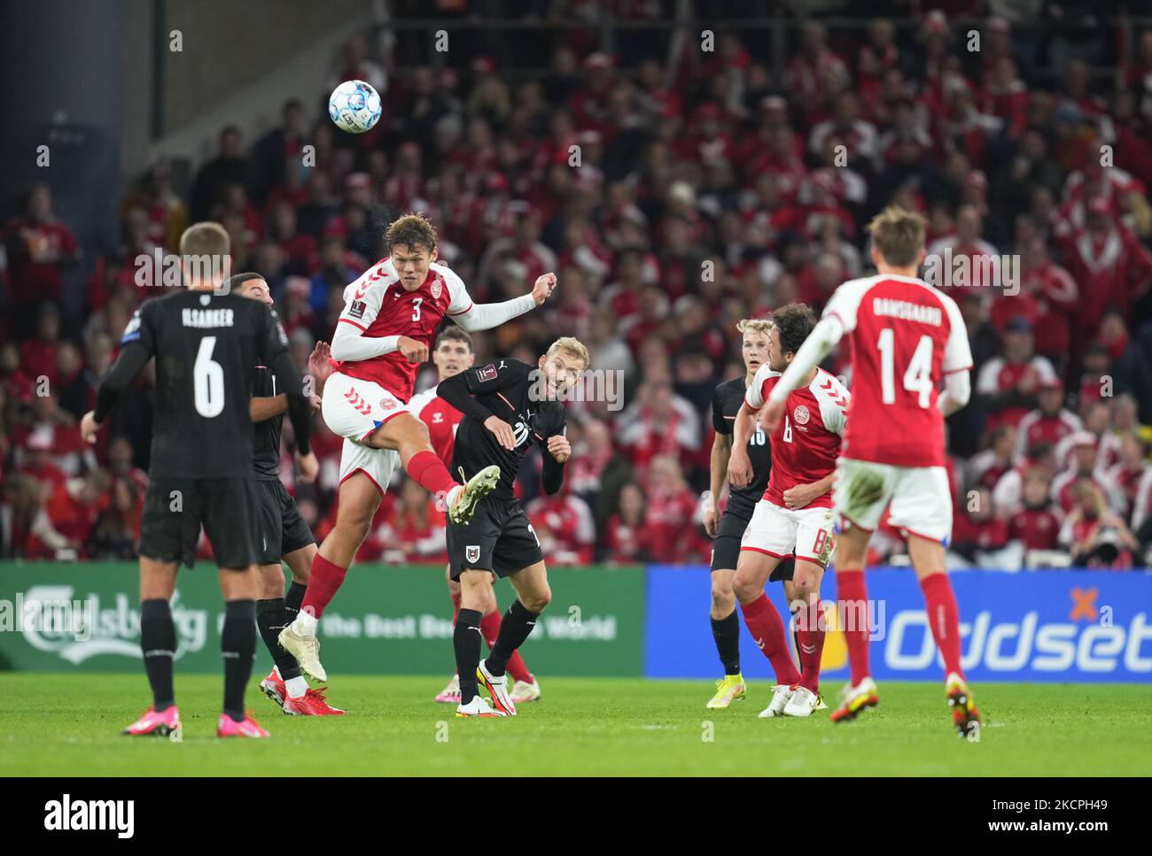 Jannik Vestergaard of Denmark during Denmark against Austria, World Cup ...