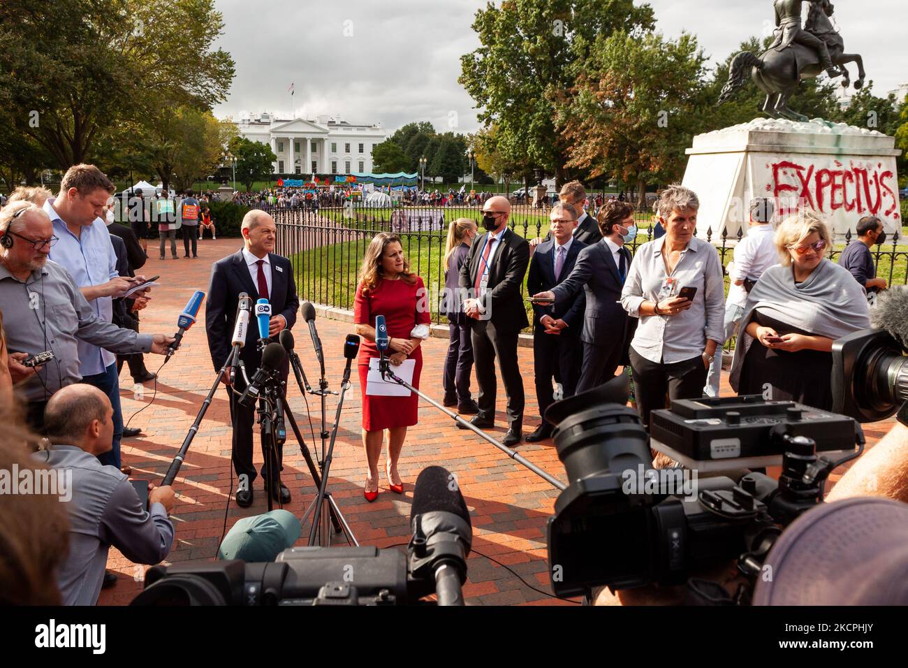 Olaf Scholz, finance minister and vice-chancellor of Germany, and ...
