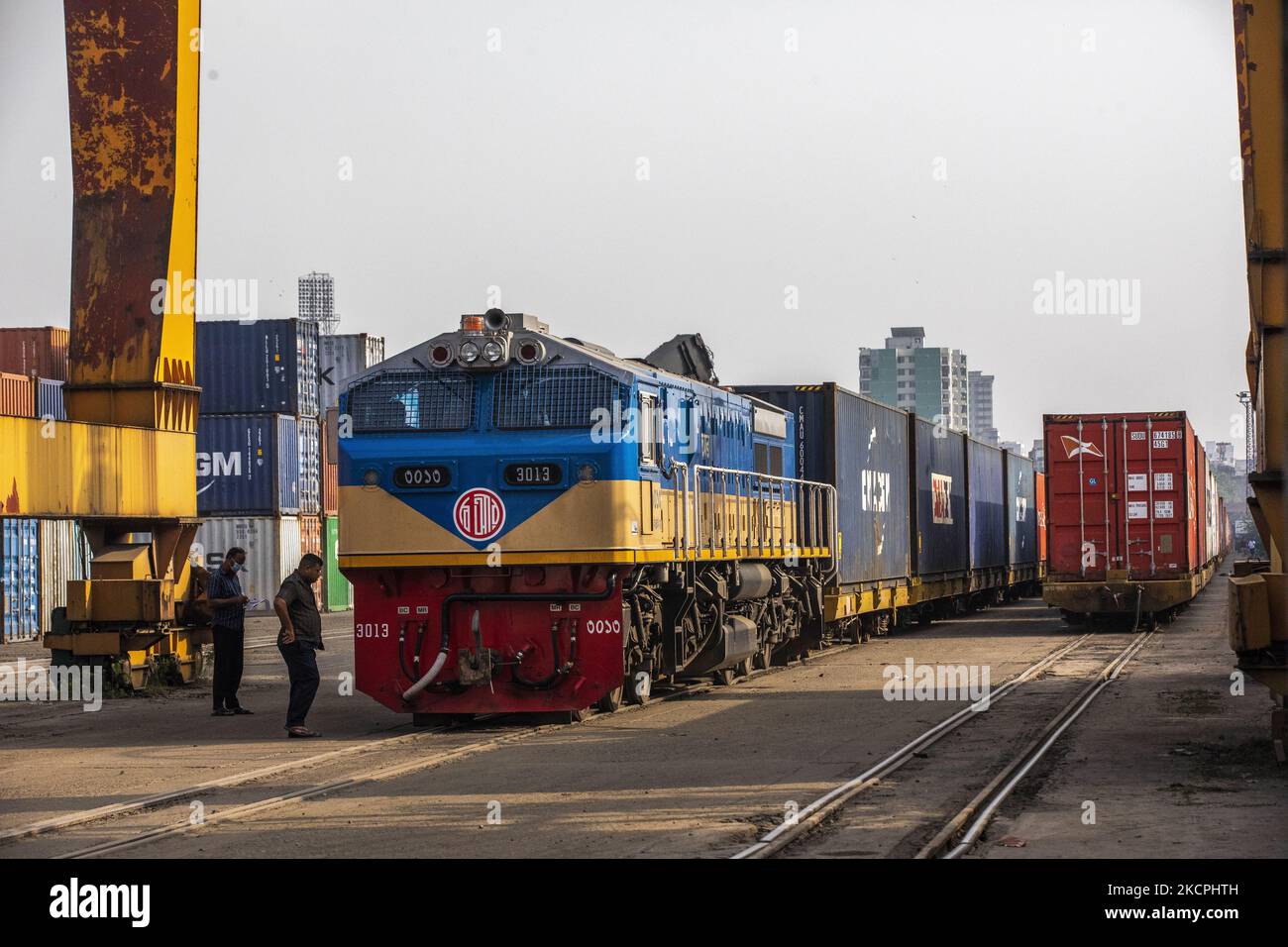 A cargo train prepares to depart towards Chottogram ICD from Kamlapur ...