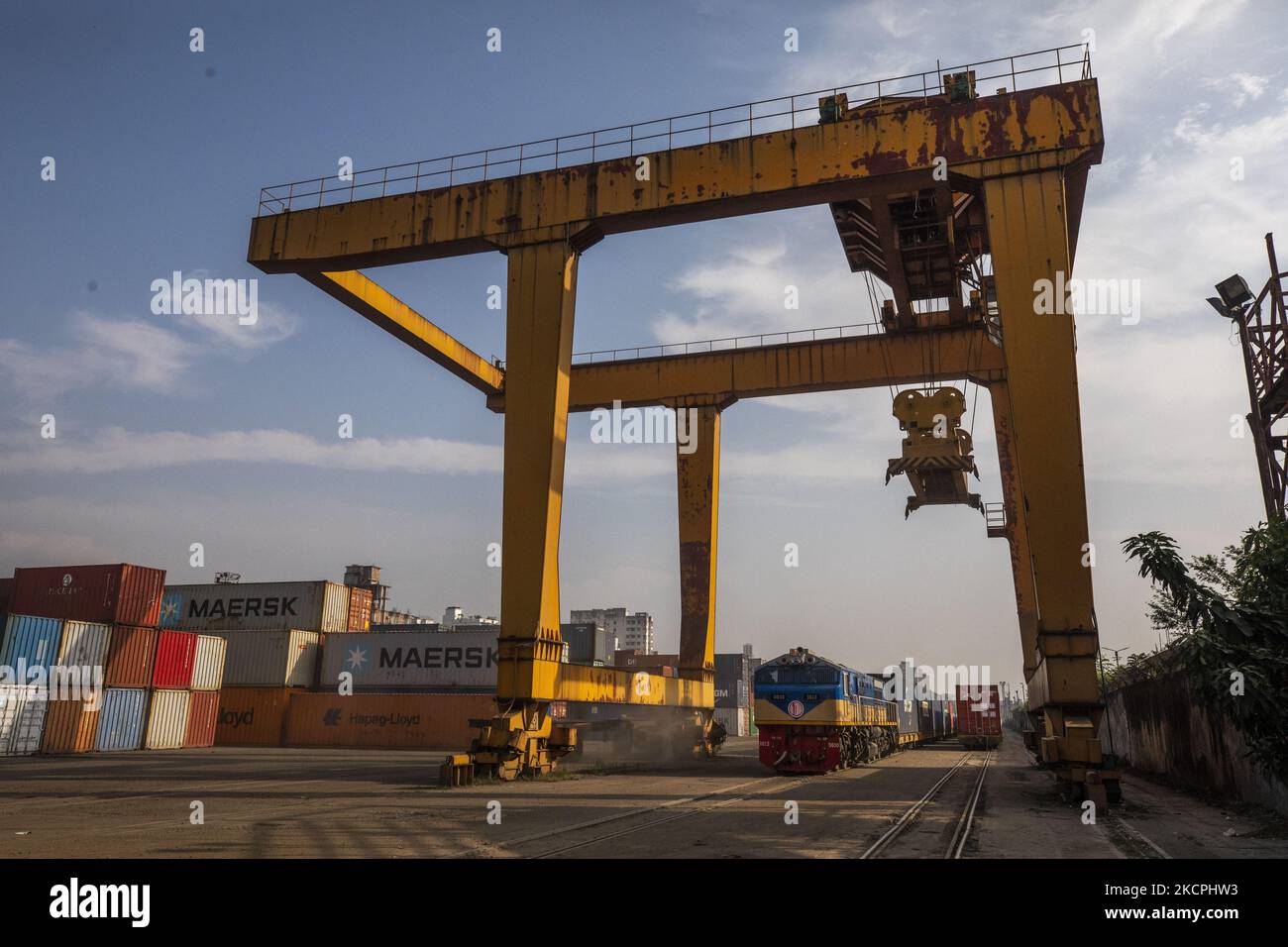 A cargo train prepares to depart towards Chottogram ICD from Kamlapur ...
