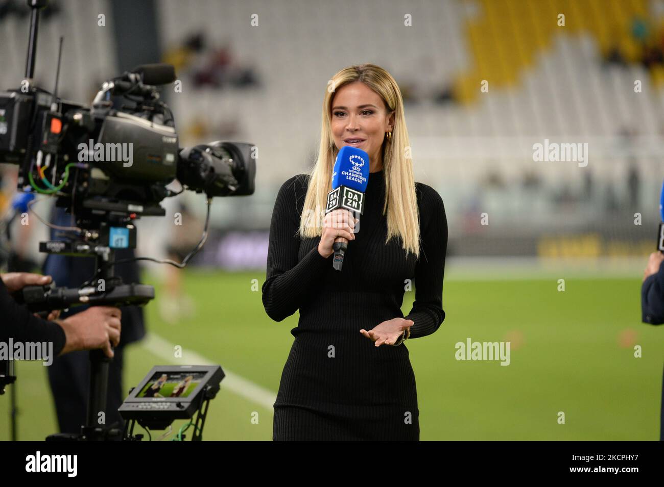 Italian TV Journalist of DAZN Diletta Leotta during the Group A - UEFA ...