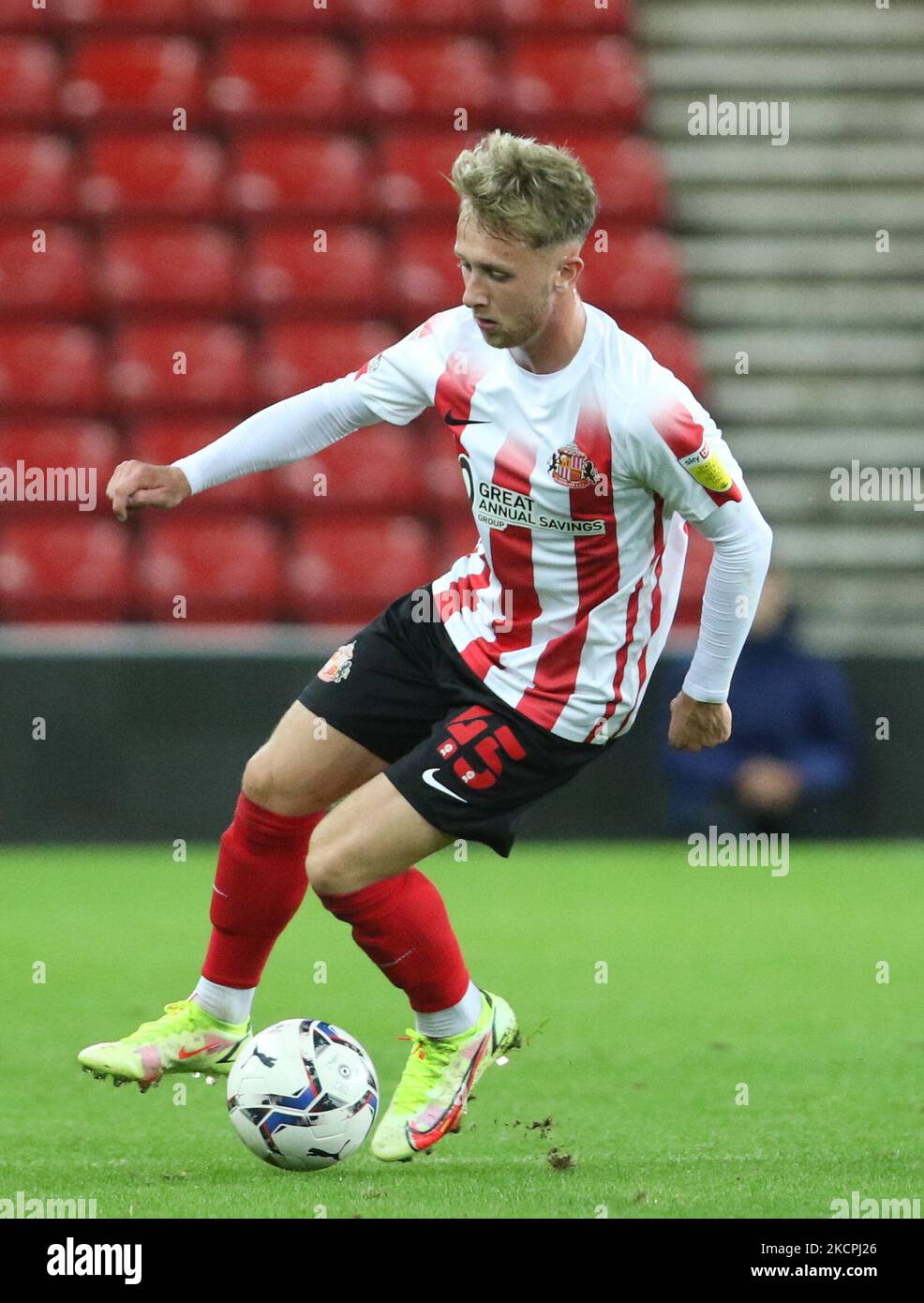 Stephen Wearne of Sunderland in action during the EFL Trophy match ...