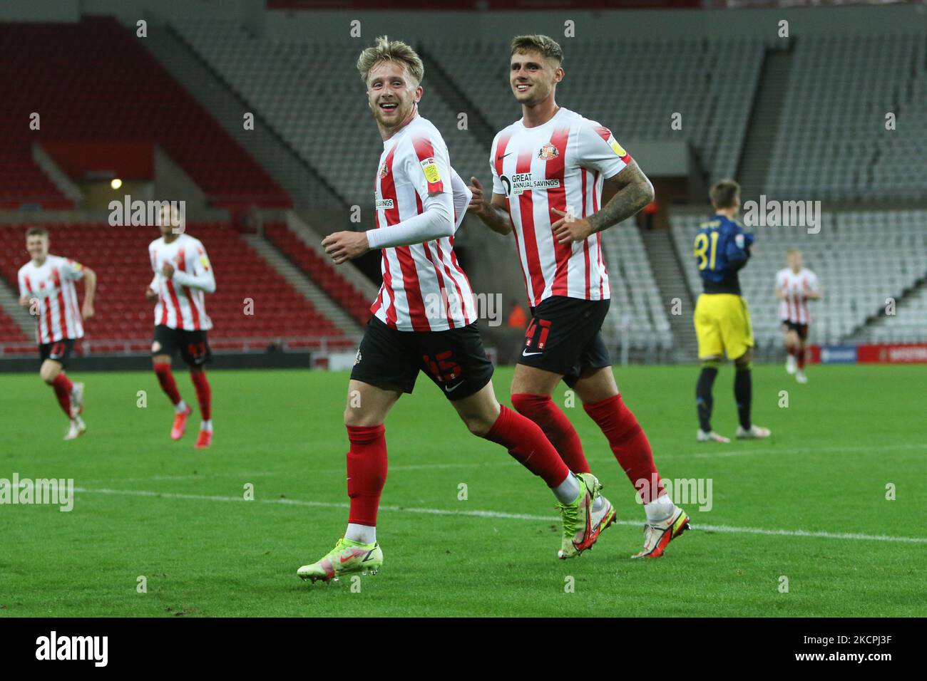 Stephen Wearne of Sunderland celebrates after scoring during the EFL ...