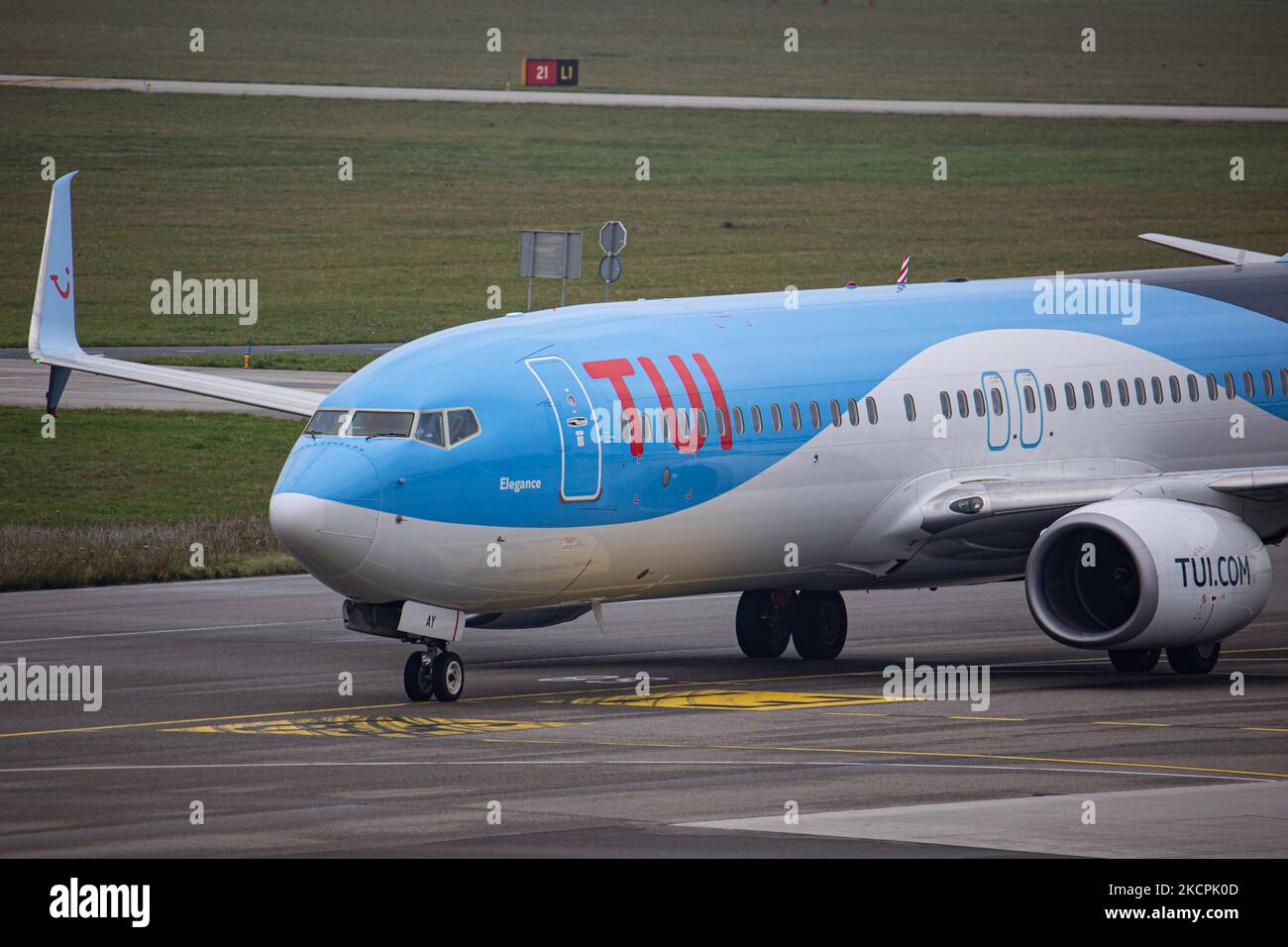 TUI Airlines Belgium Boeing 737-800 aircraft as seen flying, landing ...