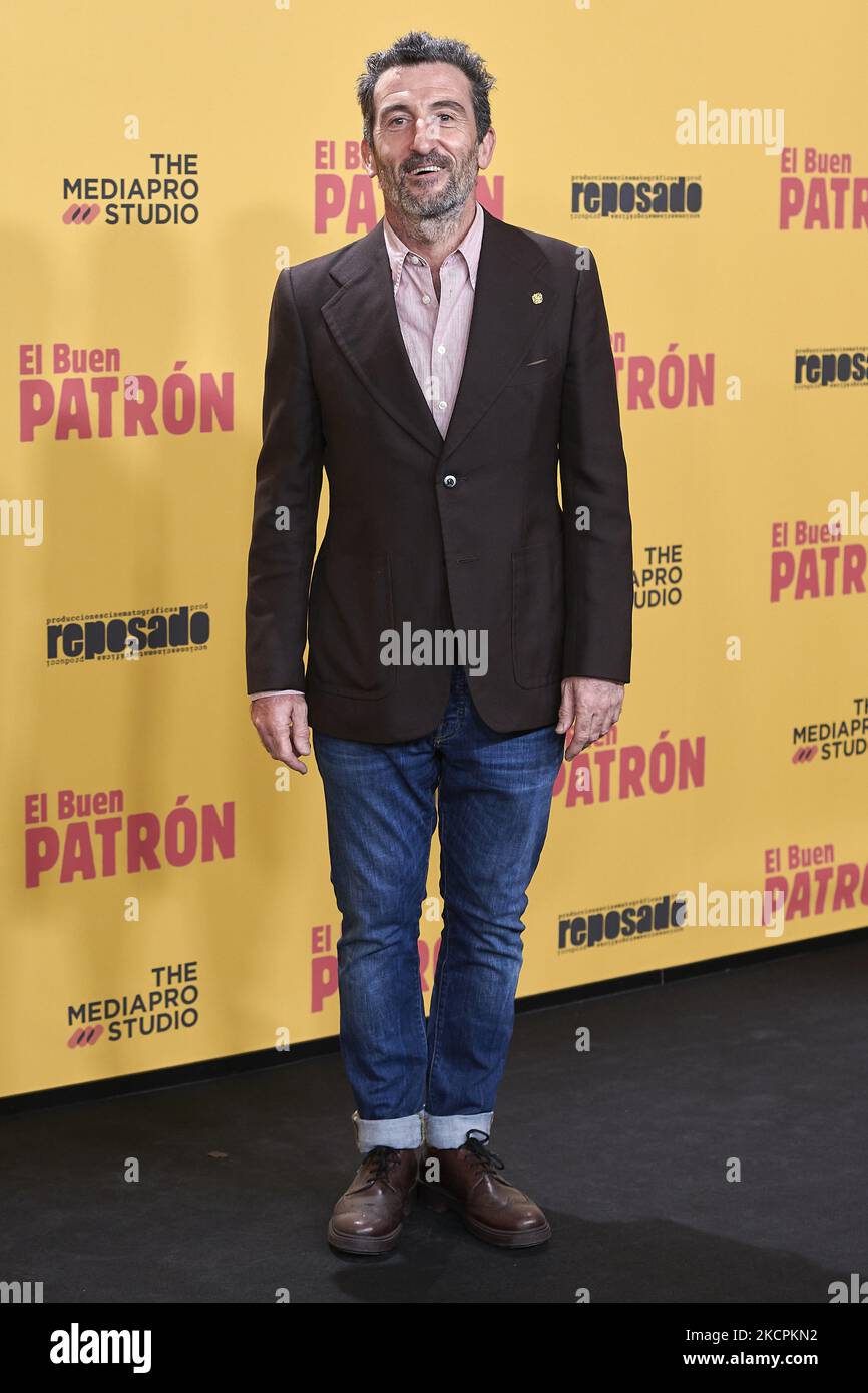 Luis Zahera attends the 'El buen patron' movie premiere at Callao ...