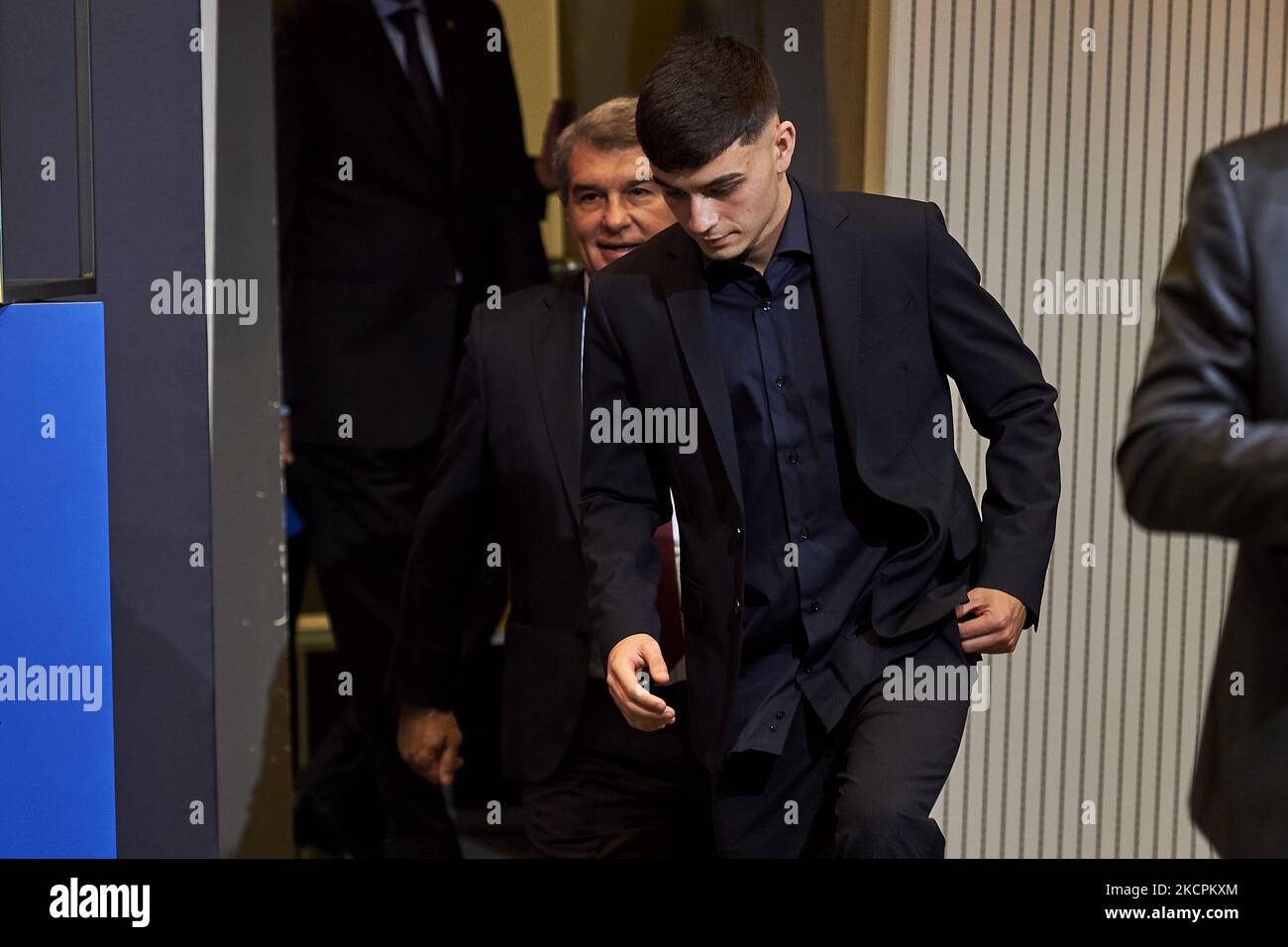 Pedri during his contract renewal signing ceremony as a FC Barcelona ...
