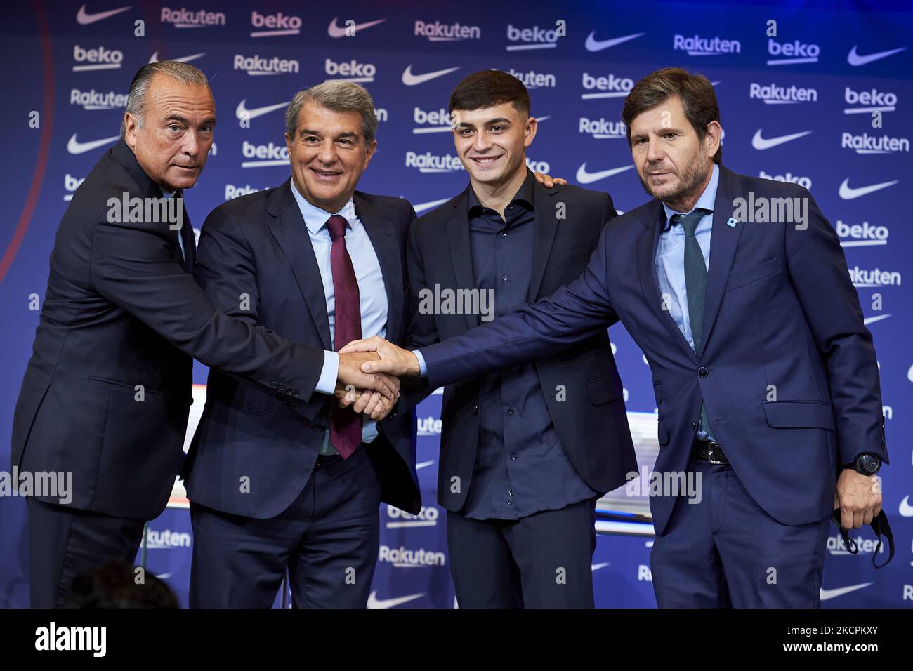 Pedri during his contract renewal signing ceremony as a FC Barcelona ...