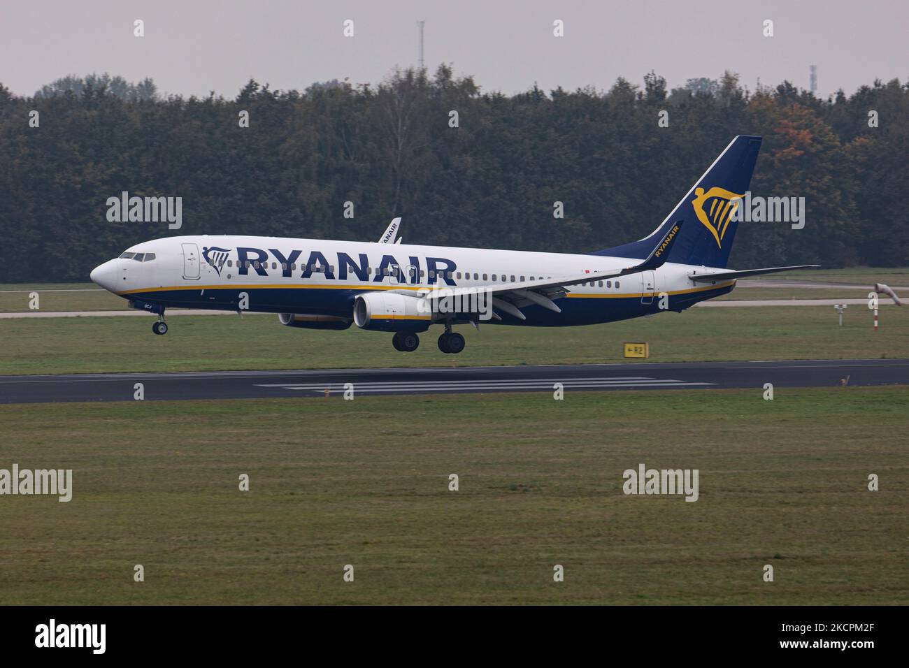Ryanair Boeing 737-800 aircraft as seen flying, landing and taxiing at ...