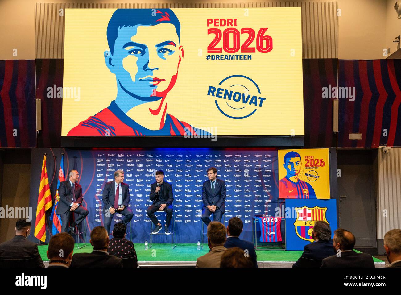 FC Barcelona player (16) Pedri during his contract renewal in Camp Nou ...