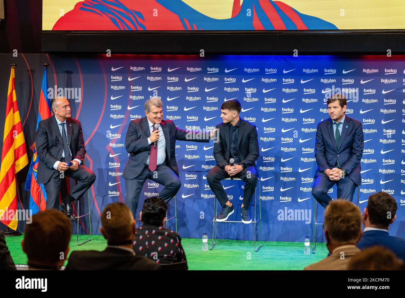 FC Barcelona player (16) Pedri during his contract renewal in Camp Nou ...