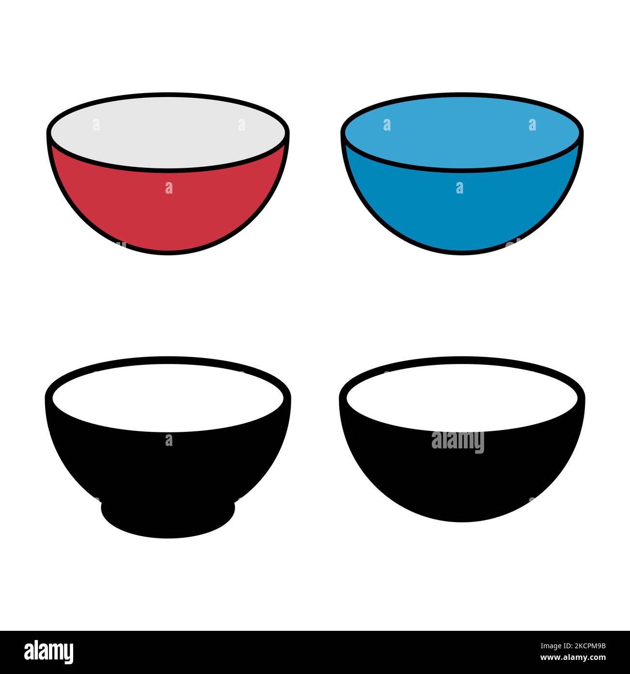 Set of Bowl icon, food sign isolated on background, vector illustration ...