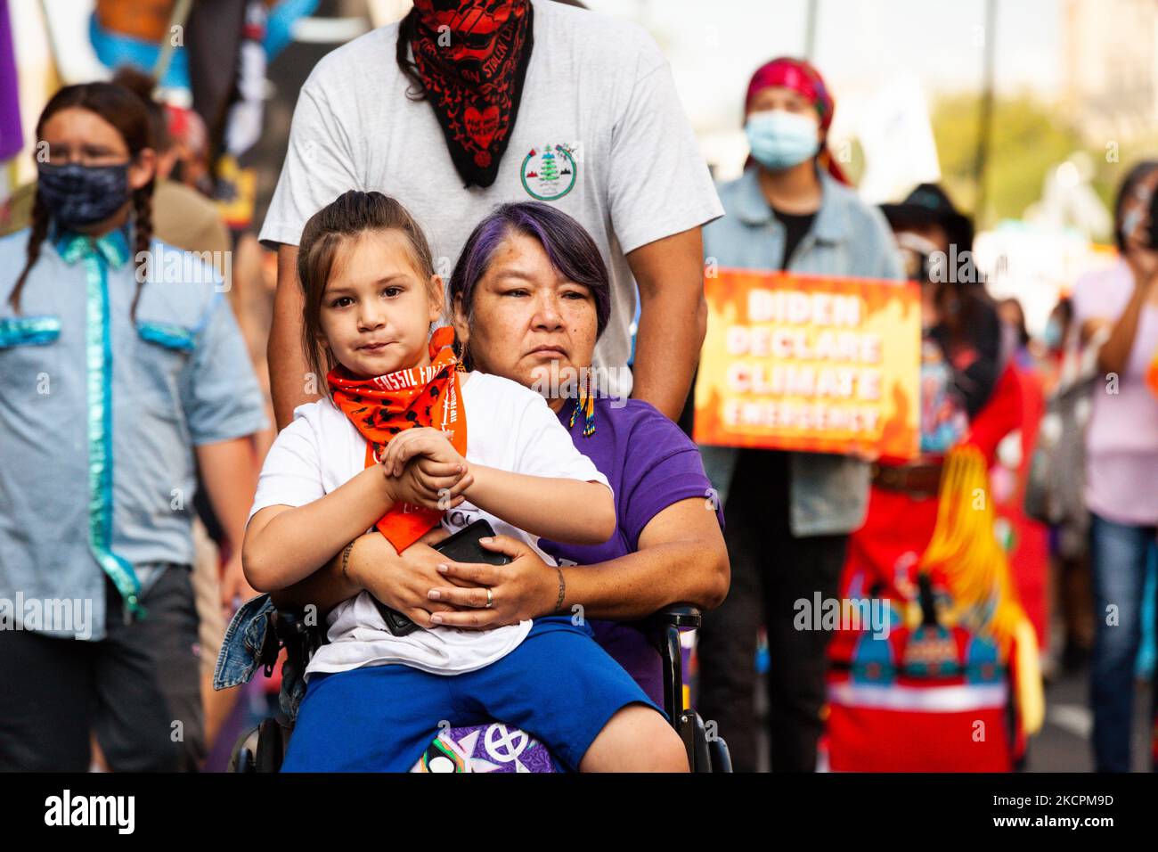 Native American climate activists and allies march to the US Capitol ...