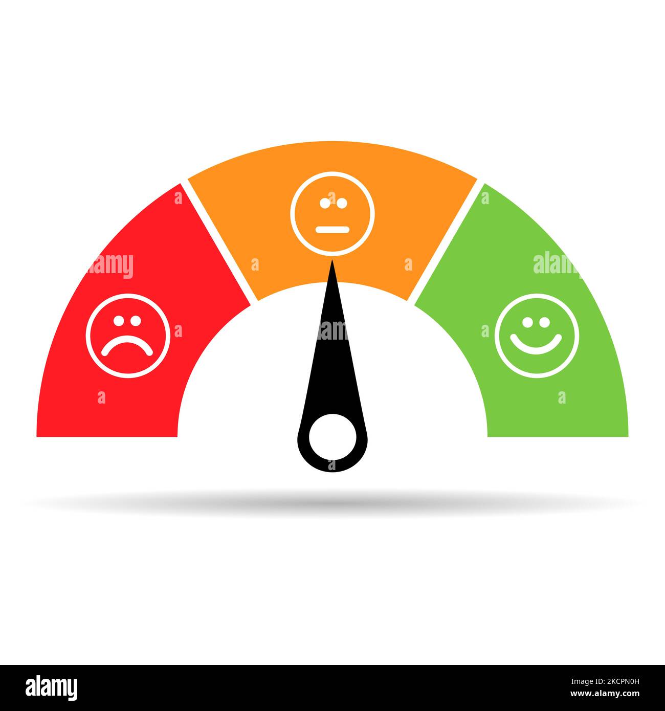 Customer satisfaction meter shadow icon, graph rating measure business ...