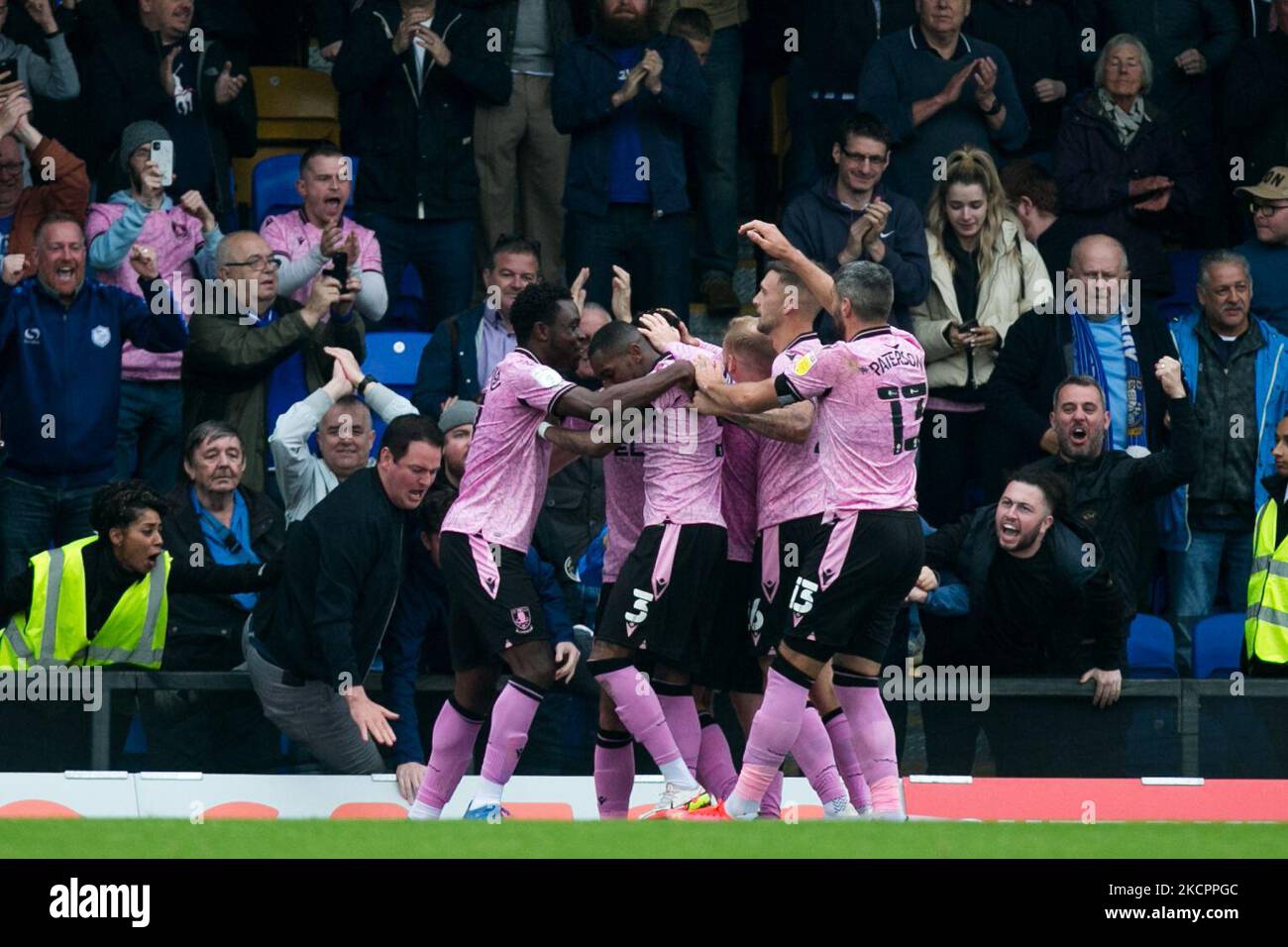 Jaden Brown of Sheffield Wednesday celebrates after scoring during the ...
