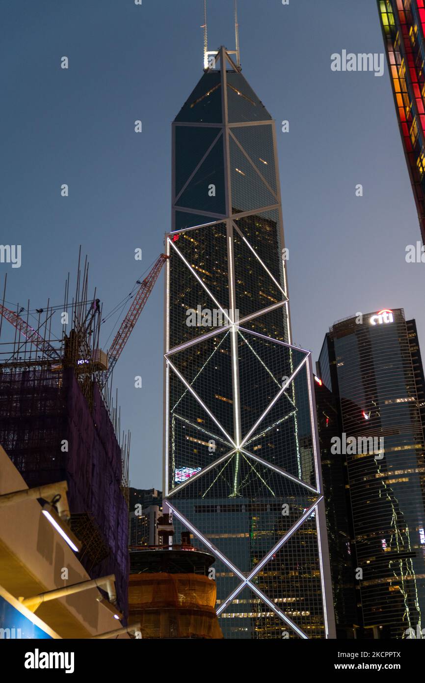 The Bank of China tower rises as construction sites build new towers in ...