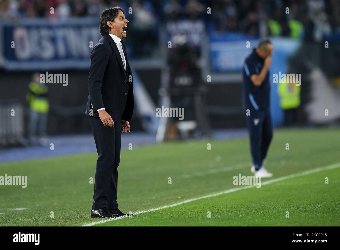 Simone Inzaghi manager of FC Internazionale yells during the Serie A ...