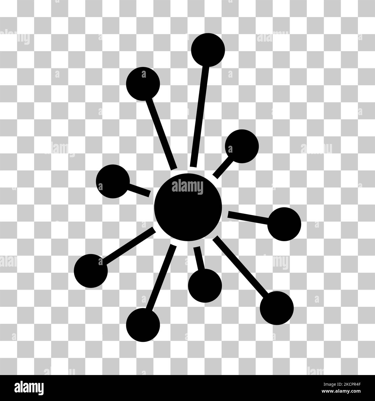 Hub Flat Network Icon Connect Structure Vector Symbol Isolated Background Technology System
