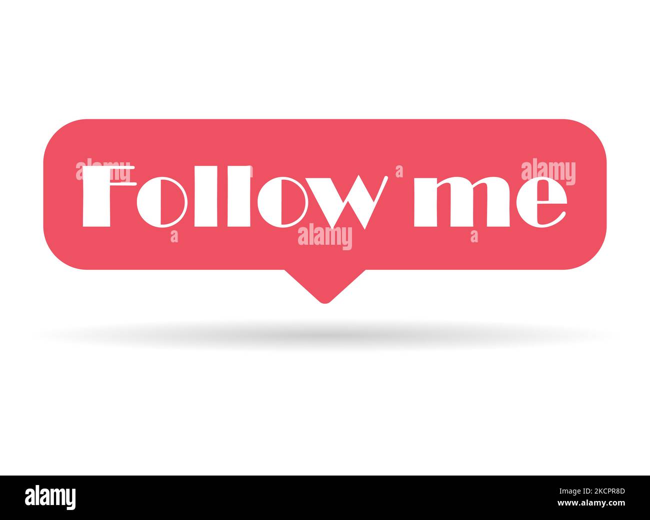 Follow us shadow graphic concept symbol, speech button web label ...