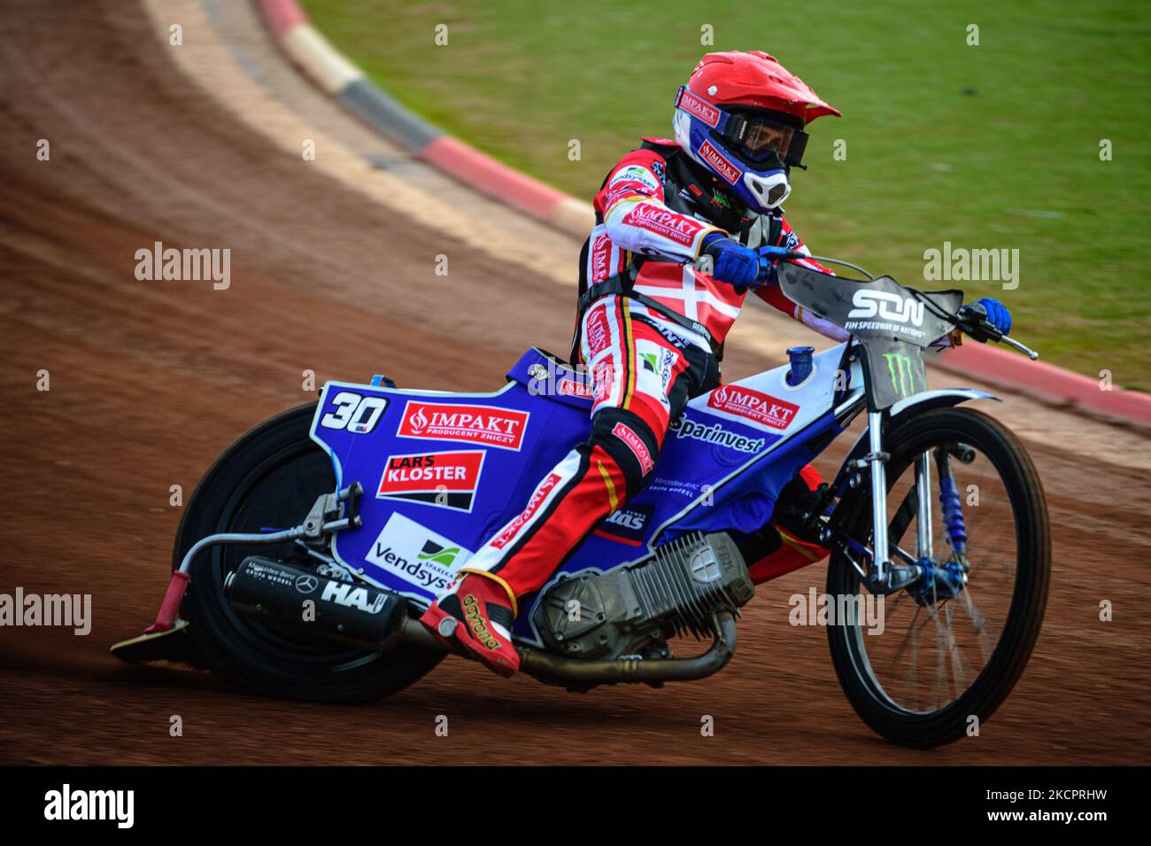Leon Madsen of Denmark Practices during the Monster Energy FIM Speedway ...