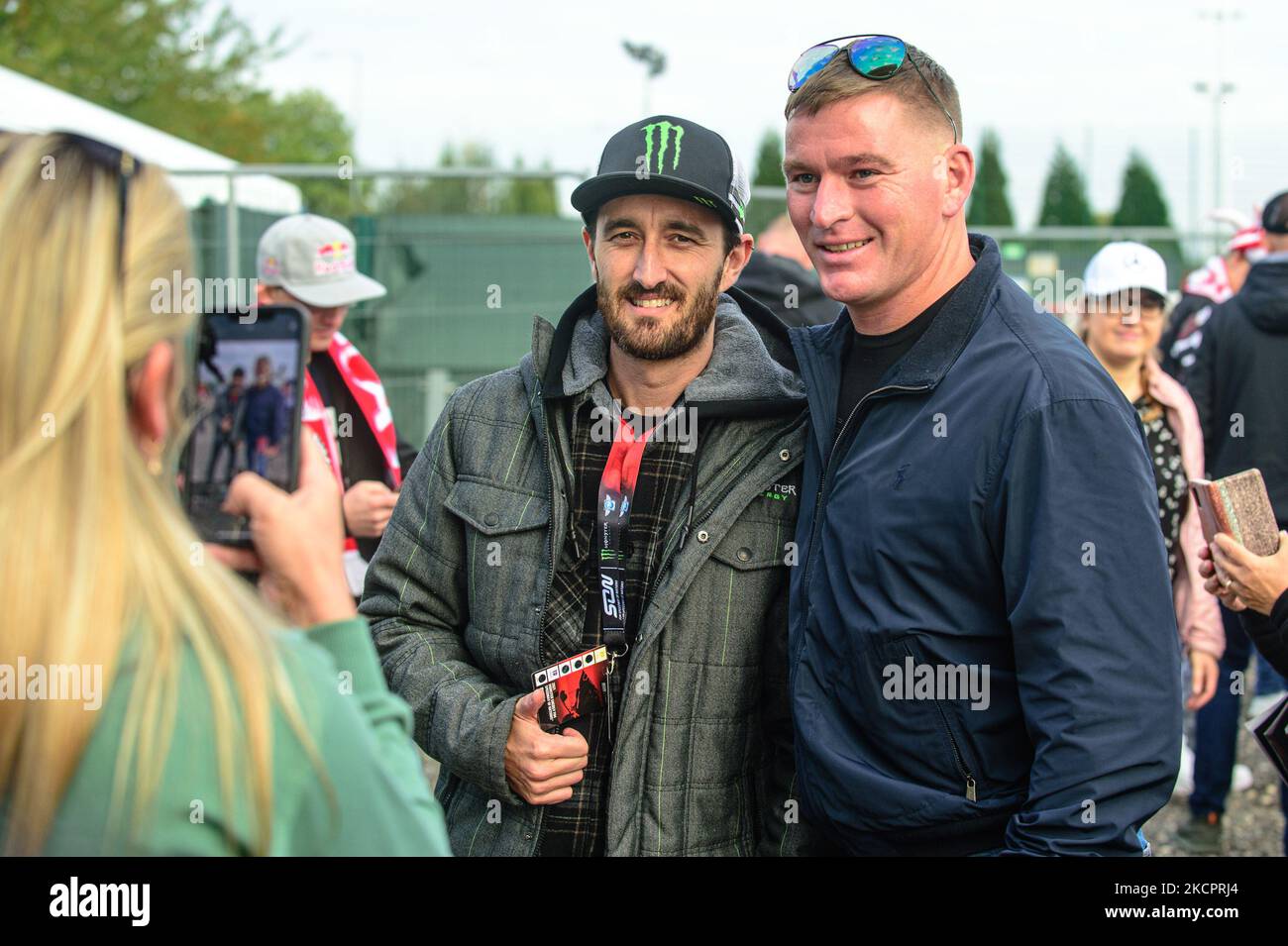 Aussie rider Chris Holder (in the monster cap) poses for a photo with ...