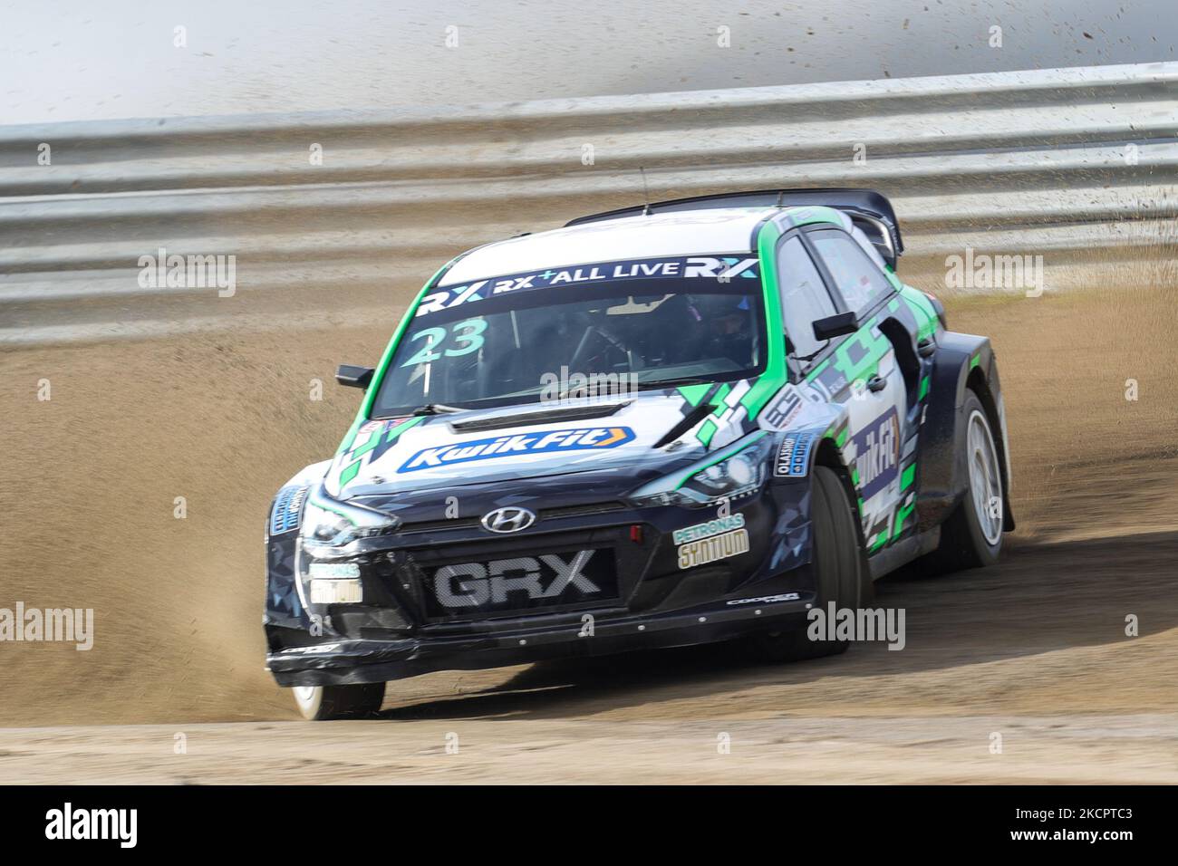 Krisztian SZABO (HUN) in Hyundai i20 of GRX-SET World RX Team in action ...