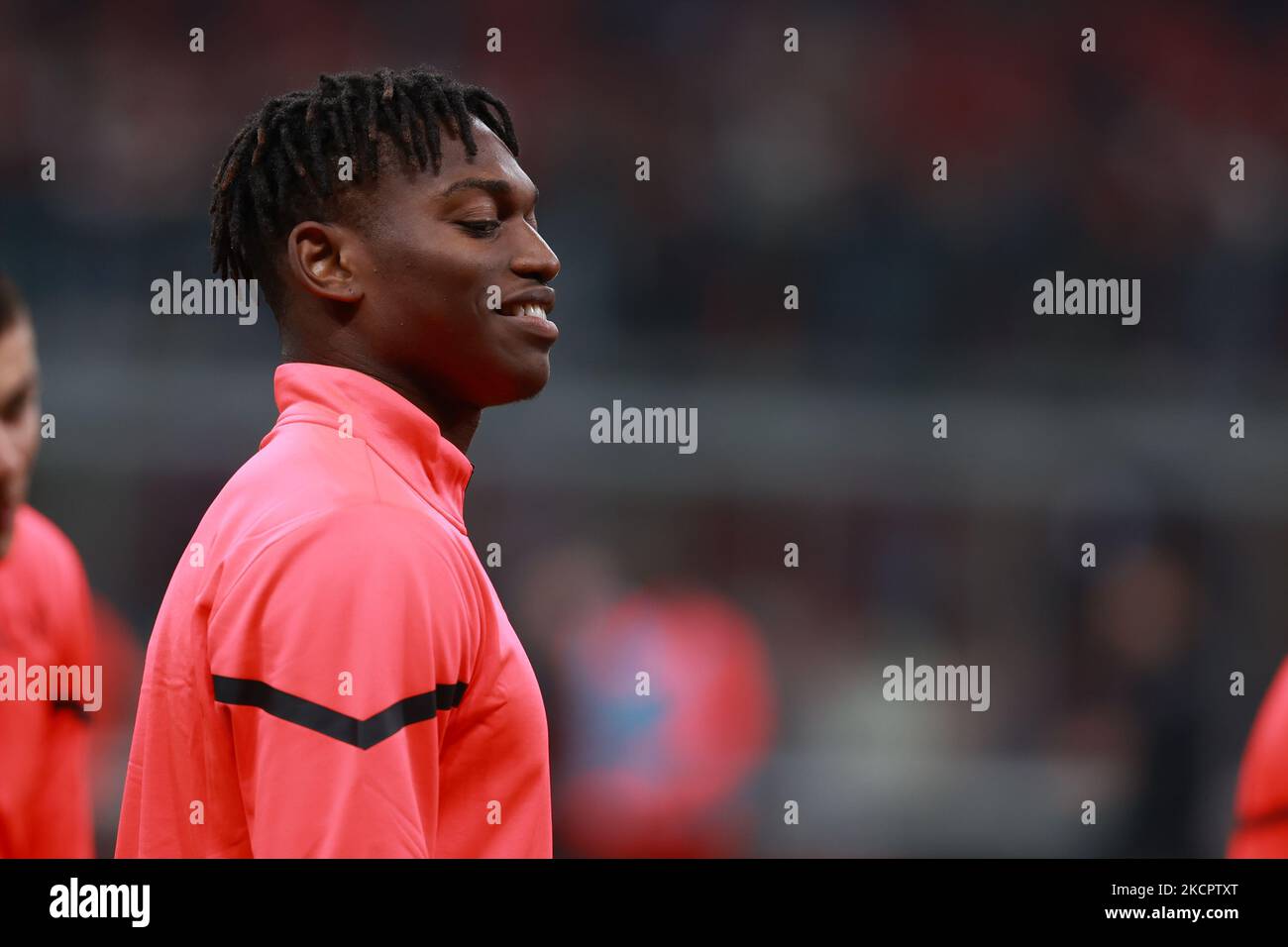 Rafael Leao of AC Milan smiling during the Serie A 2021/22 football ...