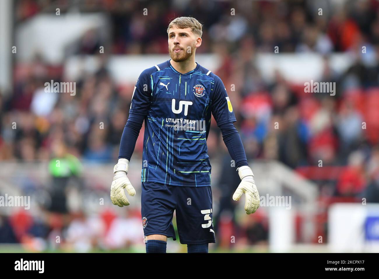 Daniel Grimshaw of Blackpool during the Sky Bet Championship match ...